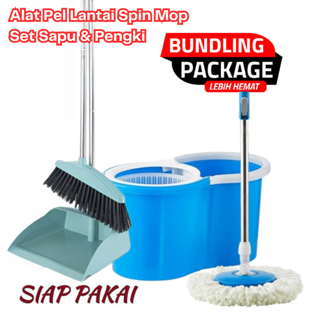 Jual Paket Bundle Hemat Pel Lantai Ultra Mop Aclima Spin Mop + Sapu ...