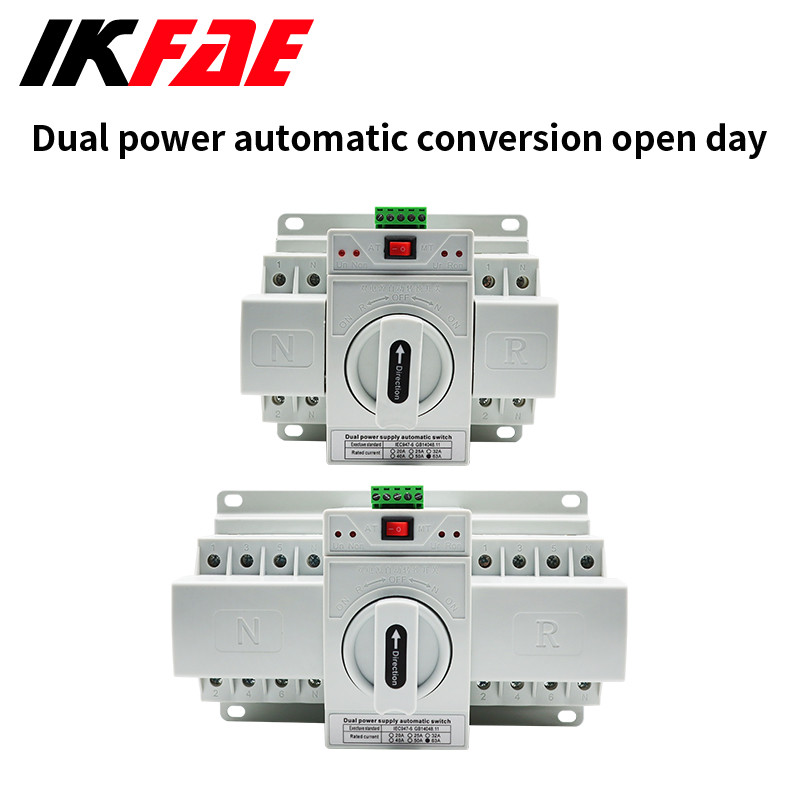 Jual IKFAE ATS Dual Power Automatic Transfer Switch 2P 4P MCB 220V 380V Auto/Manual Switching of ...