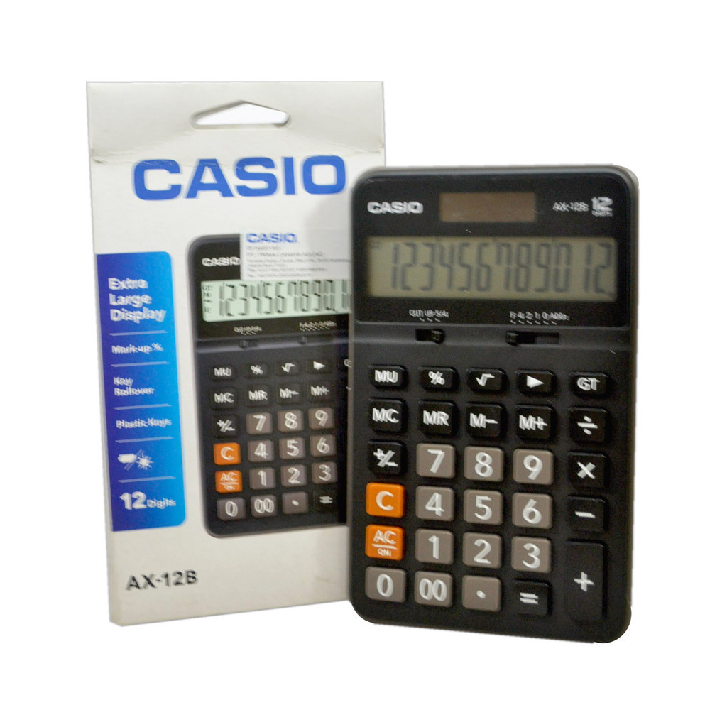 Jual Kalkulator CASIO AX-12B Electronic Calculator 12 Digits AX-12B | Shopee Indonesia