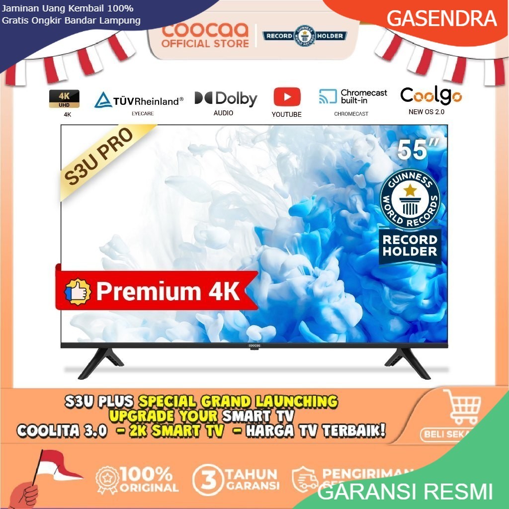 Jual COOCAA 55 inch Smart TV - Digital TV - 4K - UHD - Dolby Audio ...