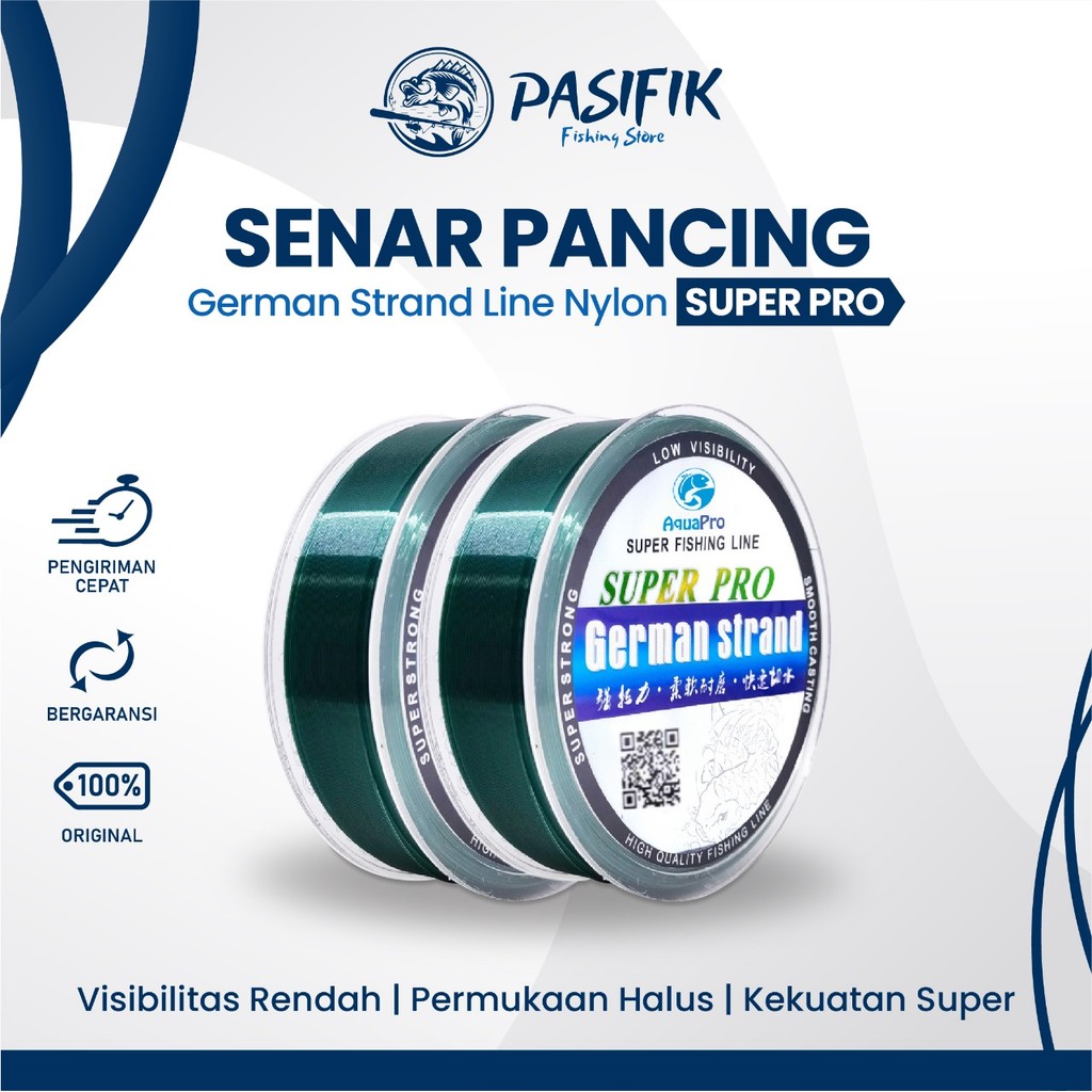 Jual Senar Pancing Germany Fishing Line 100M Warna Hijau Green Senar ...