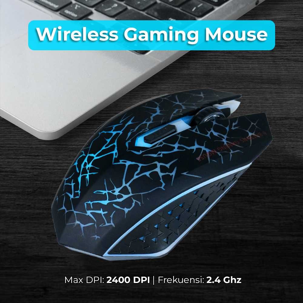 Jual AZZOR Wireless Gaming Mouse RGB Silent 2400 DPI - M6 -DP | Shopee ...