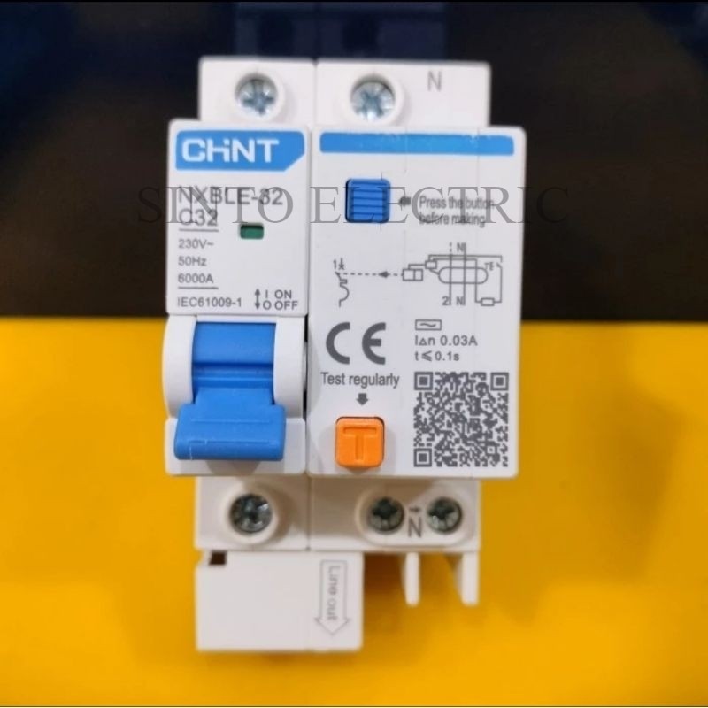 Jual RCBO CHINT ELCB + MCB NXBLE-63 1P+N 6KA 6A 10A 16A 20A 25A 32A 40 ...