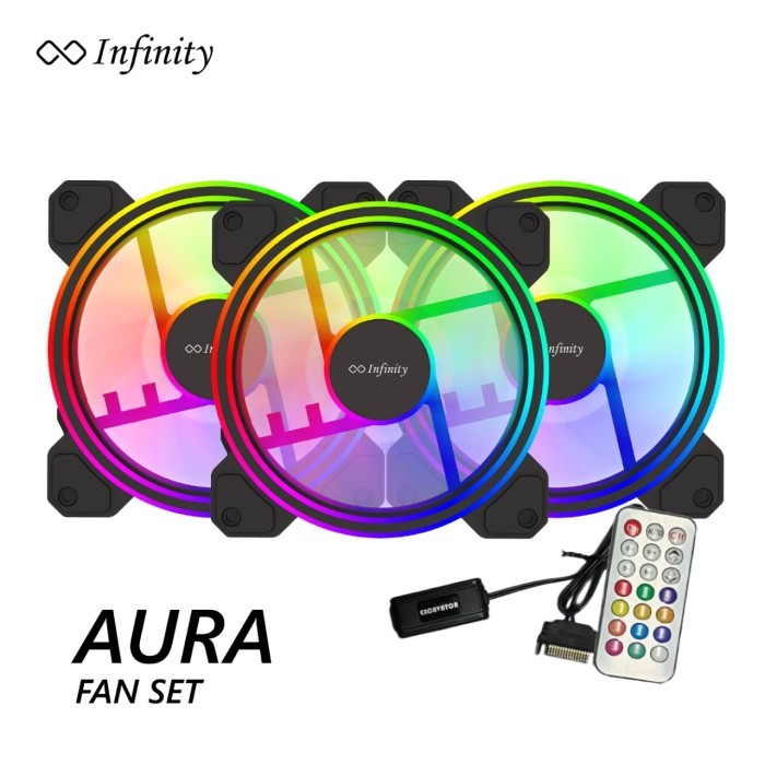 Jual Fan Casing Infinity AURORA 3 Pack 3IN1 (REMOTE + CONTROLER ...
