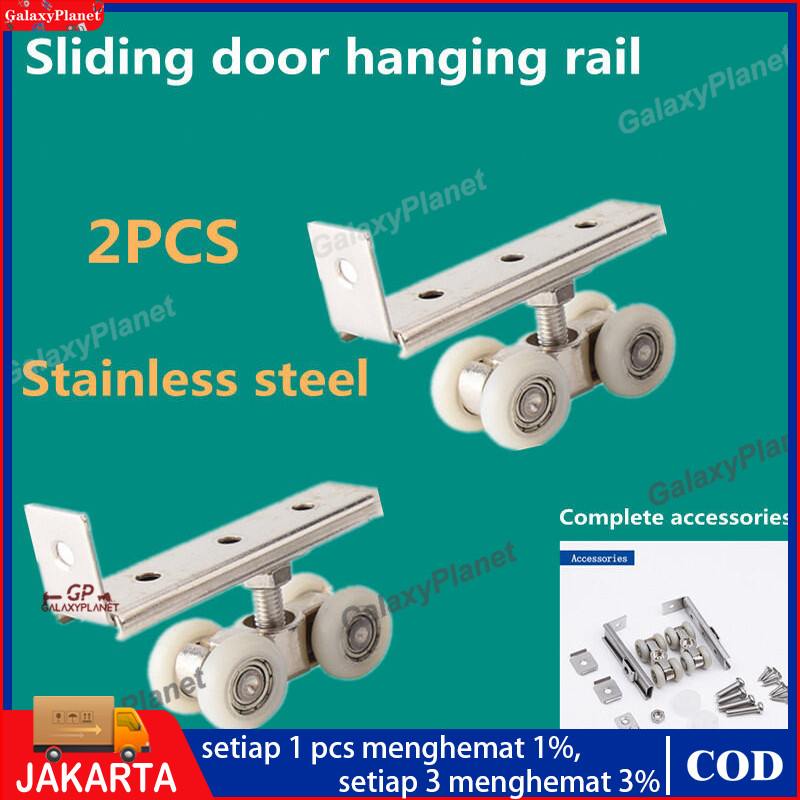 Jual 2Pcs/Set Roda Sliding Door Roller Atau Roda Buat Pintu Geser - 8 Wheels Home Room Wood Door ...
