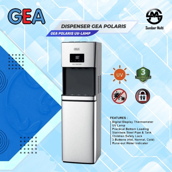 Jual Dispenser Galon Bawah GEA POLARIS UV Lamp - Instant/Cargo | Shopee ...