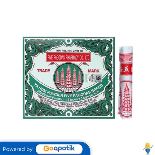 Jual Sakit Perut (Five Pagodas Ya Hom Powder) 750 Mg Box 12 Botol ...