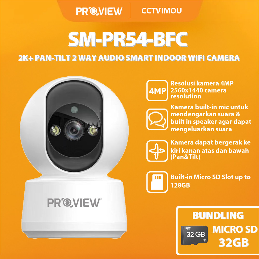 Jual PROVIEW SM-PR54-BFC 4MP 2K+ PAN-TILT 2 WAY AUDIO SMART INDOOR WIFI ...