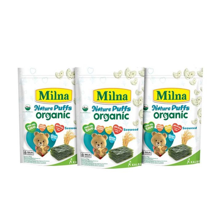 Jual Milna Puffs Seaweed Puff Organic 15gr | Shopee Indonesia