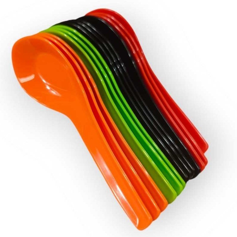 Jual Isi 12 PCS Sendok Bebek Melamin Tebal Hitam 1 Lusin Warna Hijau ...