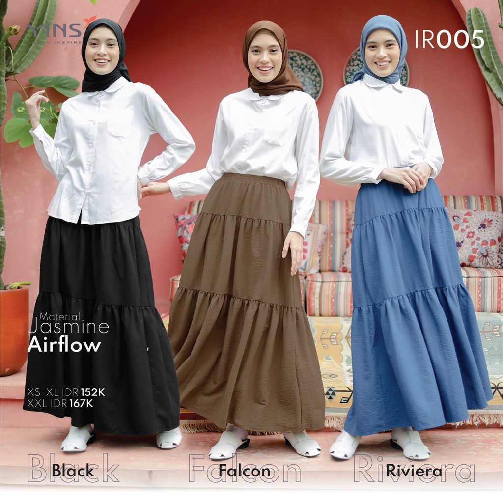 Jual Rok Polos Simple Wanita Ir 005 Rok Muslim Semi Crinckle Casual By ...