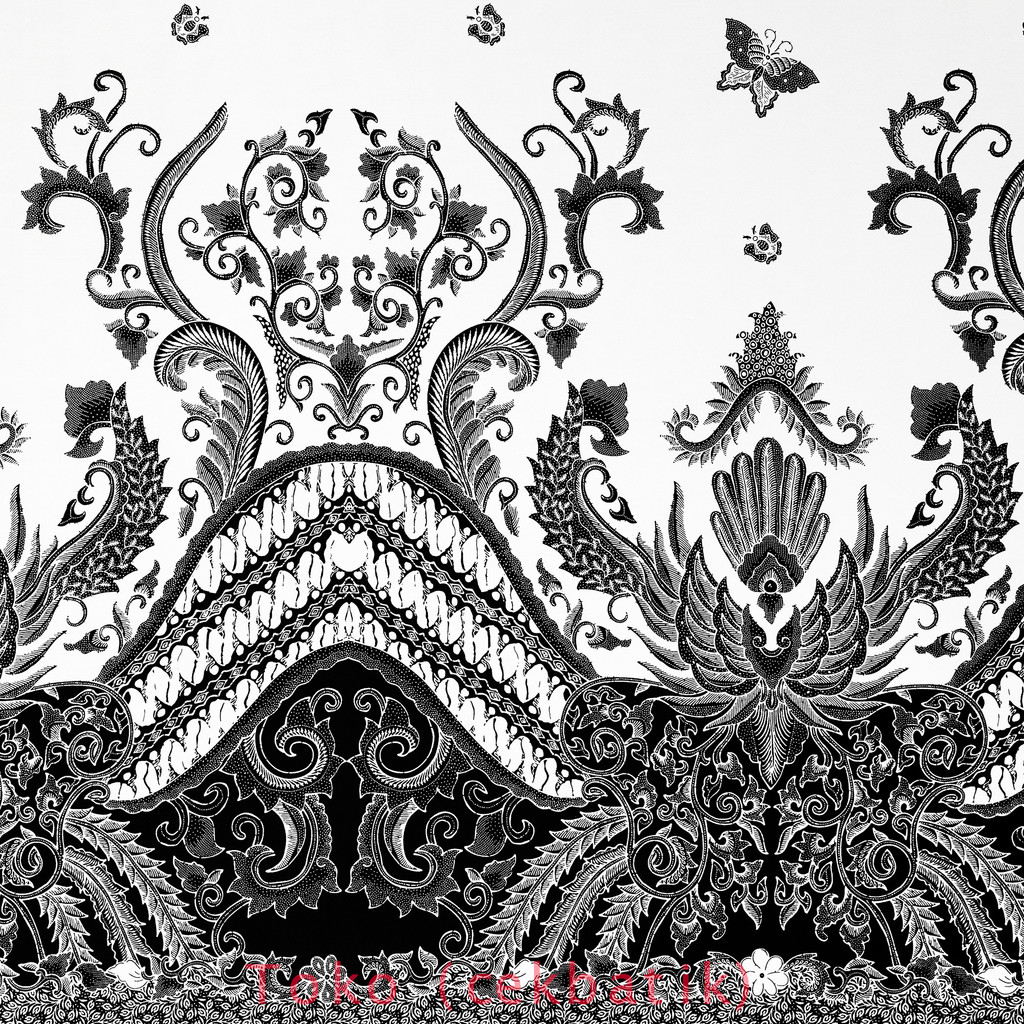 Jual kain batik - Motif Batik Burung Sogan V2 (Hitam Putih) | Shopee ...