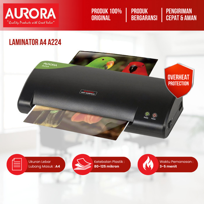 Jual Mesin Laminating Dokumen Portable Aurora A4 A224 Laminator Kertas | Shopee Indonesia