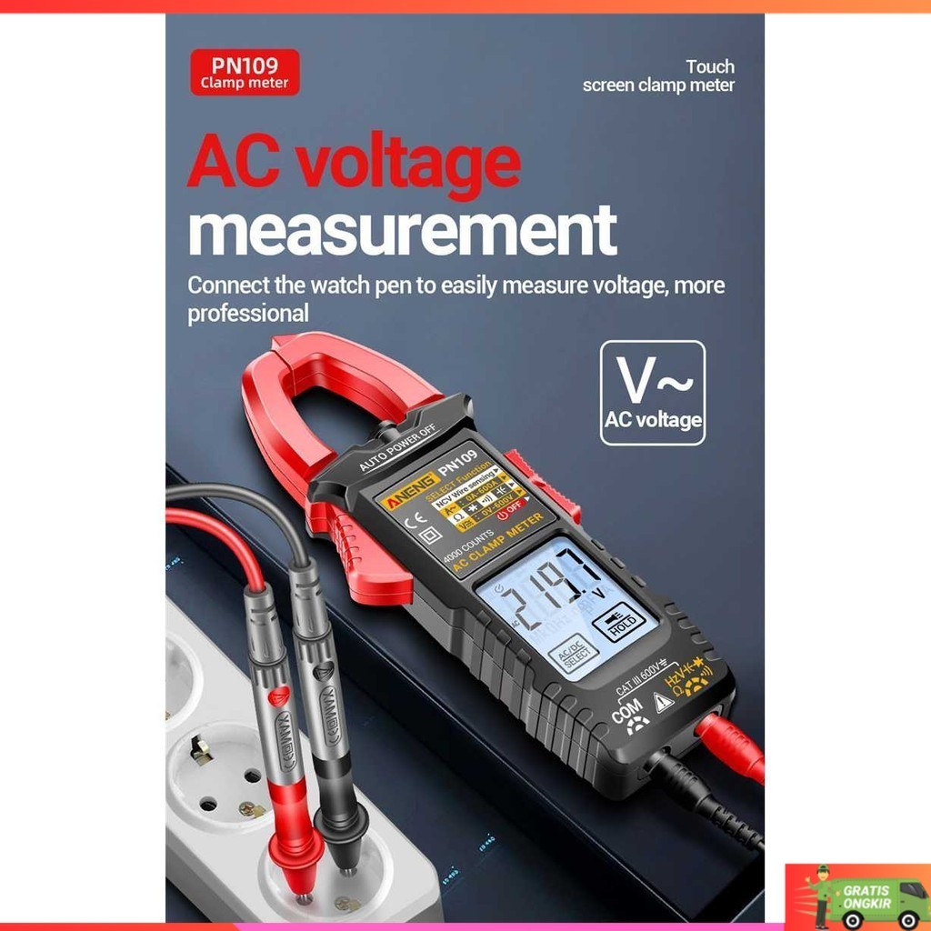 Jual ANENG Clamp Meter Digital Multimeter Multitester Touch Screen NCV ...
