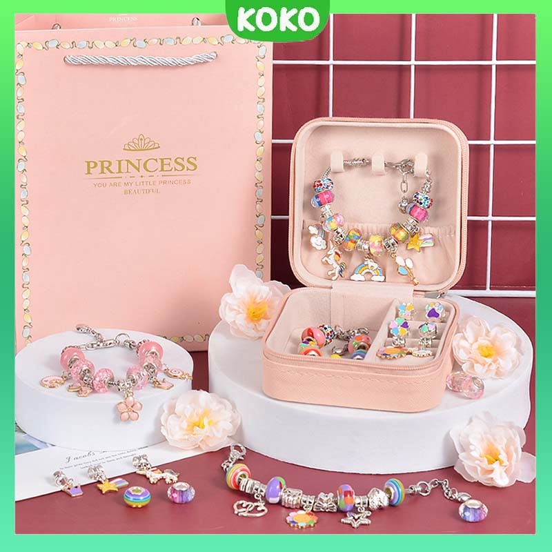 Jual 66pcs DIY Gelang Pandora DIY Kalung Anak Perempuan Set Manik Manik ...