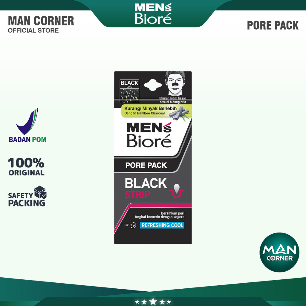 Jual Men's Biore Pore Pack Black | Man Corner | Shopee Indonesia