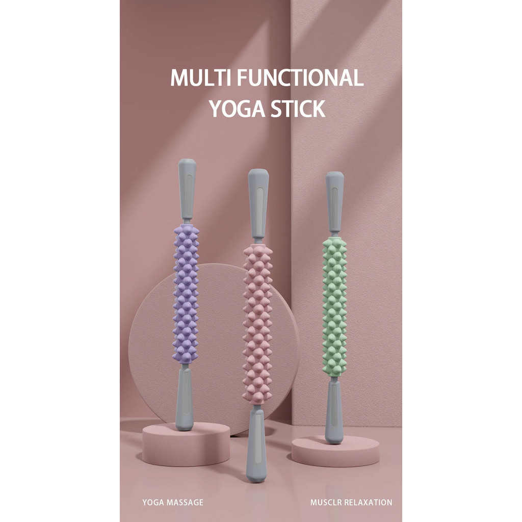Jual Yoga Massage Stick Yoga Fitness Wolf Teeth Muscles Massage Stick ...