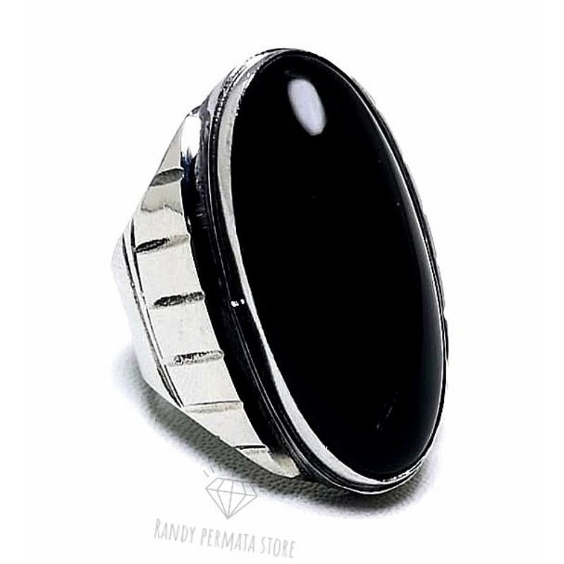 Jual Batu Akik Kecubung Wulung / Yaman Tembus Kristal Ring Stainless ...