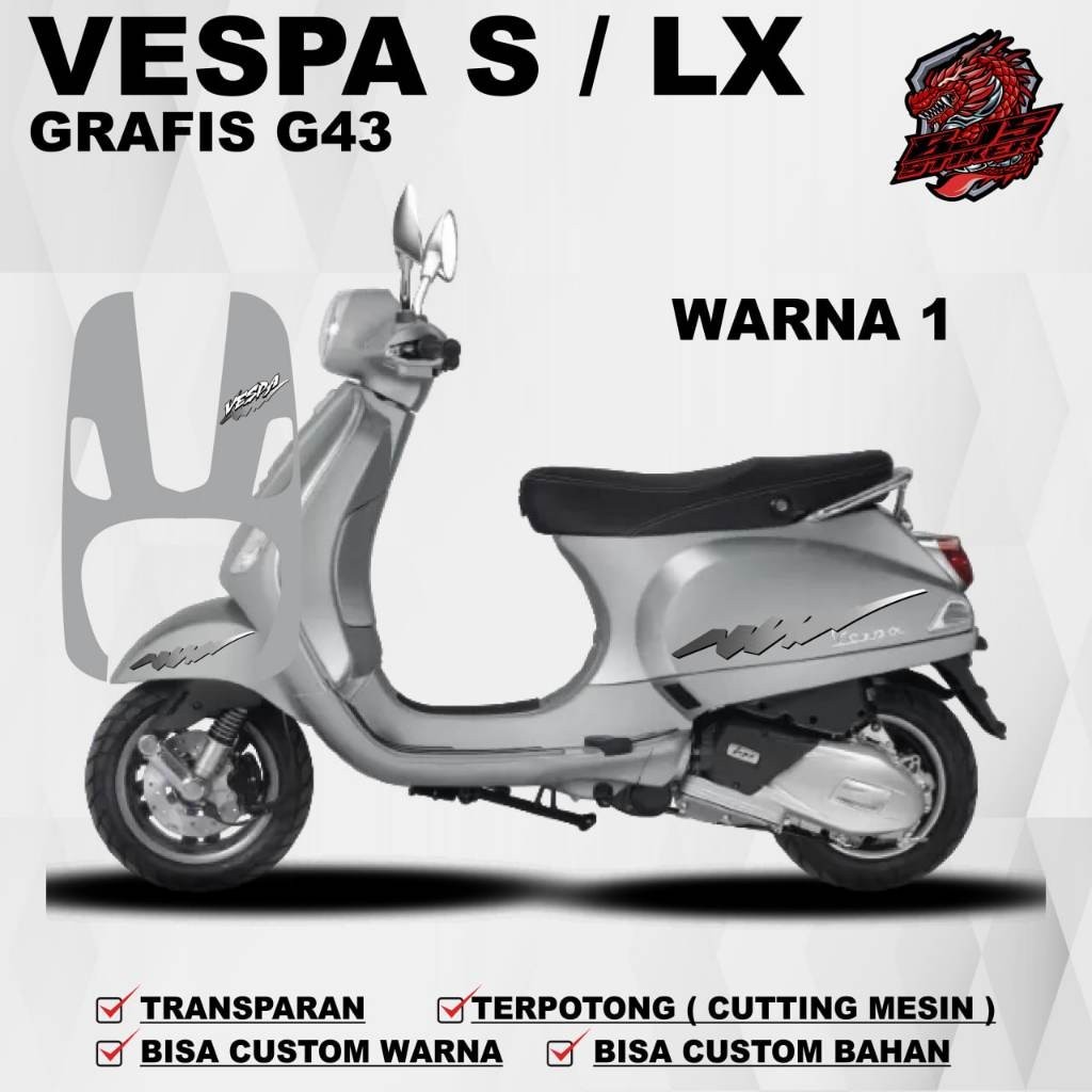 Jual [ COD ] vespa s 125 vespa matic g043 - decal striping vespa s 125 ...
