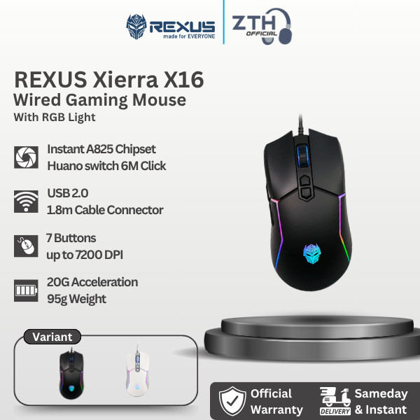 Jual Rexus Xierra X16 Mouse Gaming RGB 7200DPI | Shopee Indonesia