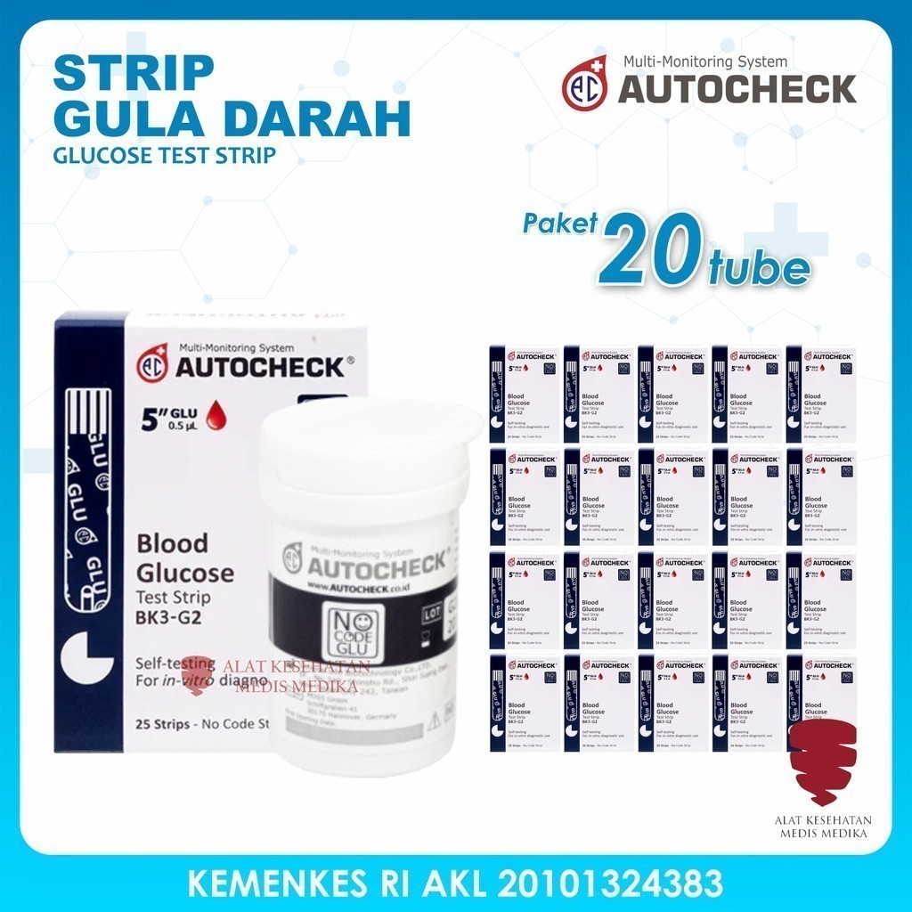 Jual Paket Strip 20 Tube Glucose ED 08/2026 Test Diangnosa Cek Gula ...