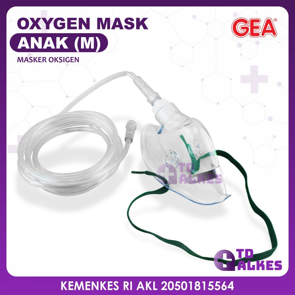 Jual Oxygen Mask Child GEA Masker Oksigen Anak Selang Penapasan Nasal ...