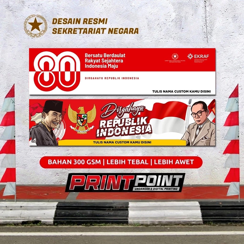 Jual KL_ BANNER SPANDUK AGUSTUSAN DIRGAHAYU REPUBLIK INDONESIA KE 80 ...
