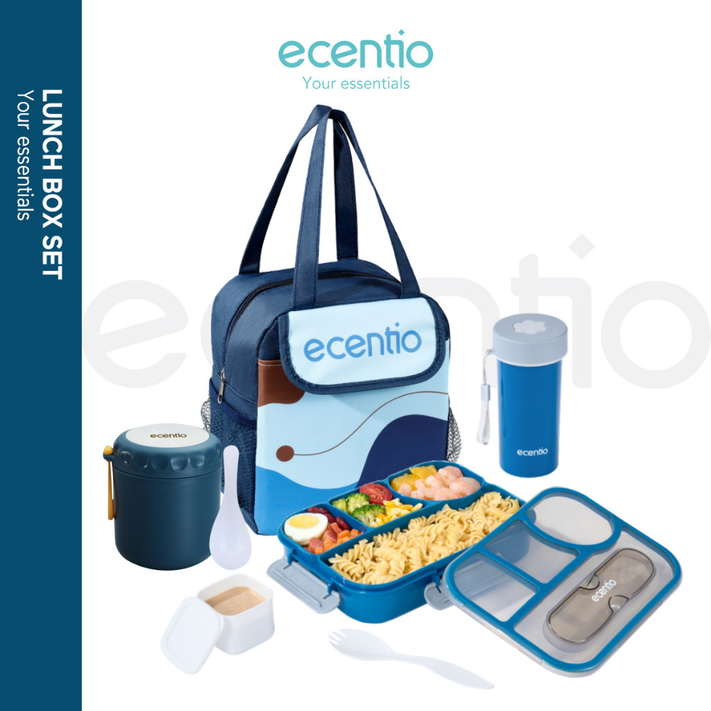 Jual JM67L ecentio lunch box set 1100ml BPA Free botol cangkir sup ...