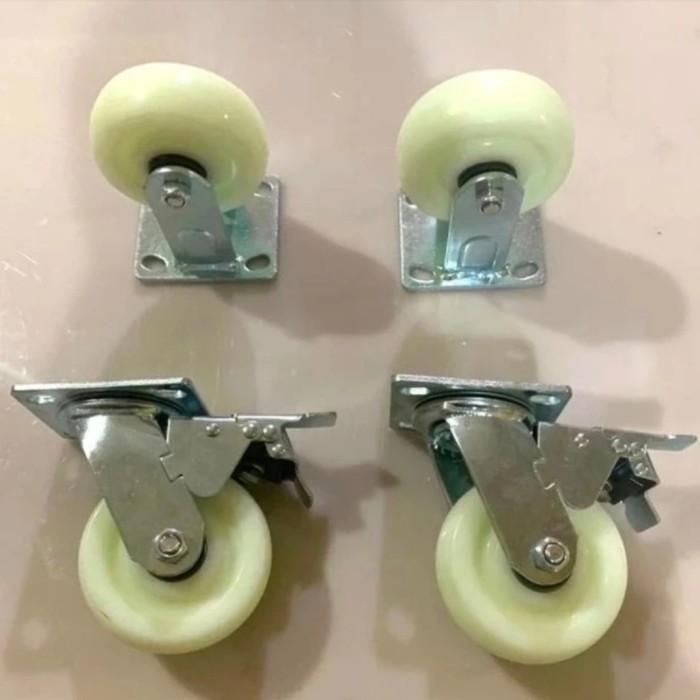 Jual Roda Troli Nilon Heavy Duty 5 inch 1set (2Rem 2Mati) | Shopee ...