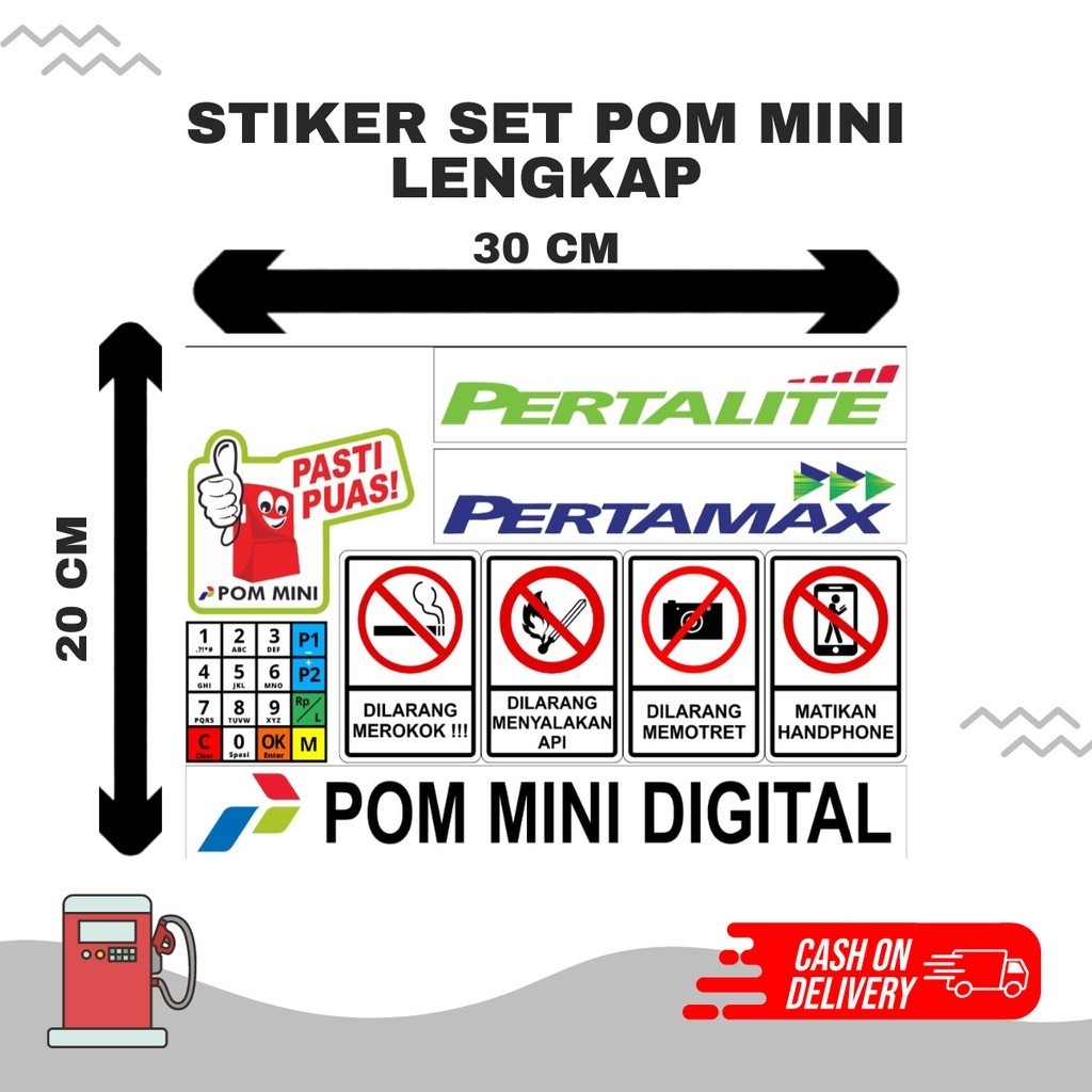 Jual Stiker Set Pom Mini Pertamini Lengkap Siap Pasang | Shopee Indonesia