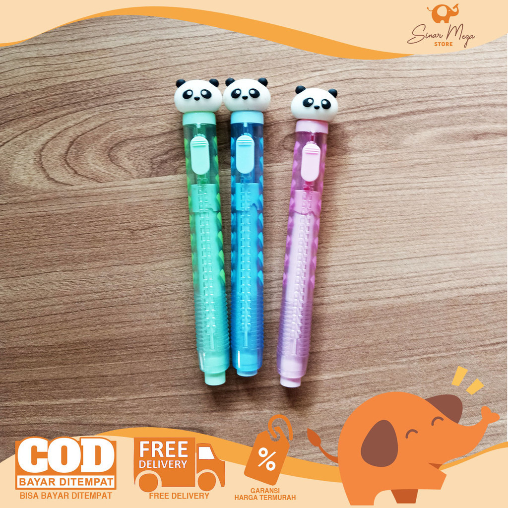 Jual Fancy Penghapus Mekanik Panda WB-3451 Slide Eraser Panjang ...