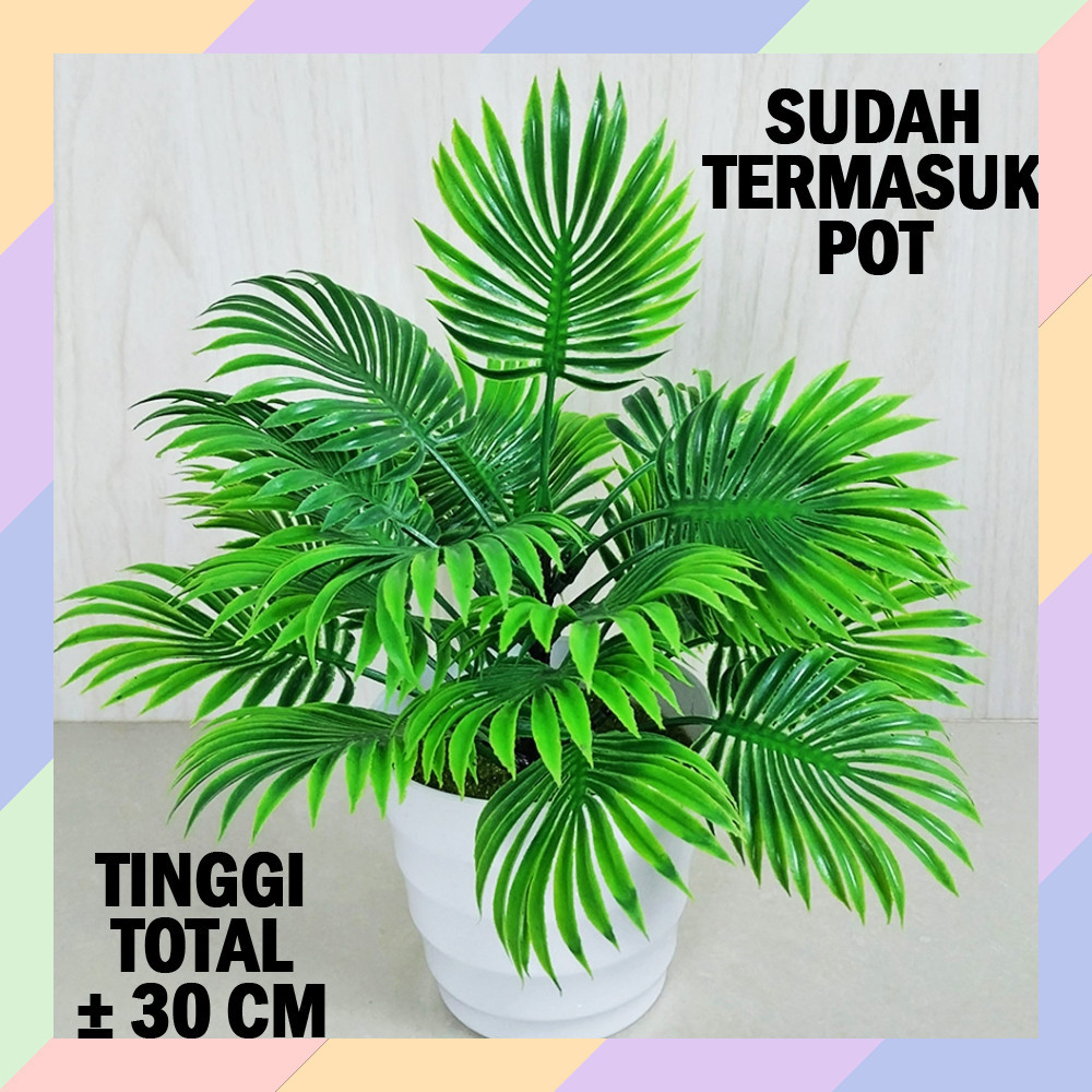 Jual TP02 Tanaman Plastik PALEM MINI Daun Palm Dekorasi Hias Bunga ...