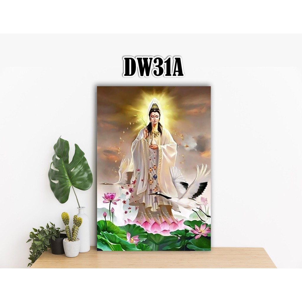 Jual wall decor budha poster kayu dewi kwan im dewi welas asih | Shopee ...