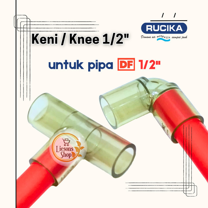 Jual Keni Knee Elbow L 1/2" INCH Transparan Bening Rucika Untuk Pipa DF ...