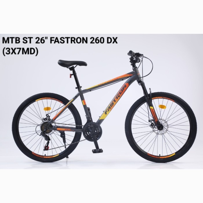 Jual SEPEDA GUNUNG MTB 26 INCH FASTRON 260 DX VT TERBARU - Grey Orange ...