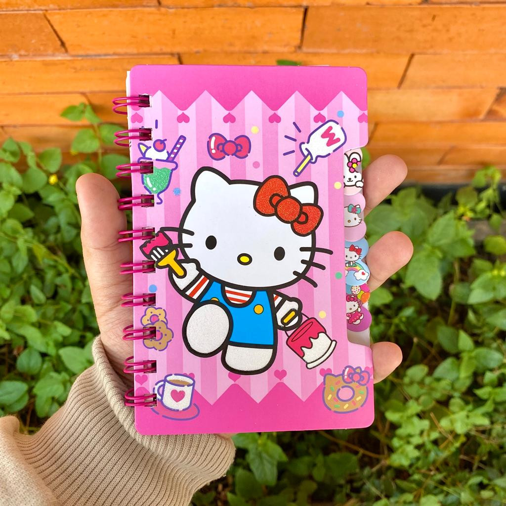 Jual Notebook Mini Hello Kitty Buku Ring A6 isi 80 Lembar Agenda Kecil ...