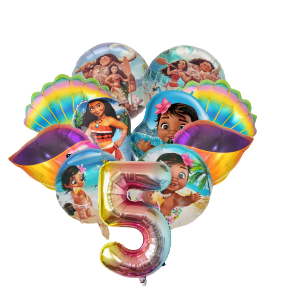 Jual Ocean Adventure Moana Cartoon Balloons Set Baby Shower First 5th ...