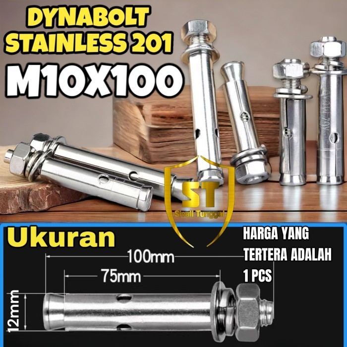 Jual DYNABOLT SS 201 M10x100 - DINABOLT - ANCHOR BOLT STAINLESS ...