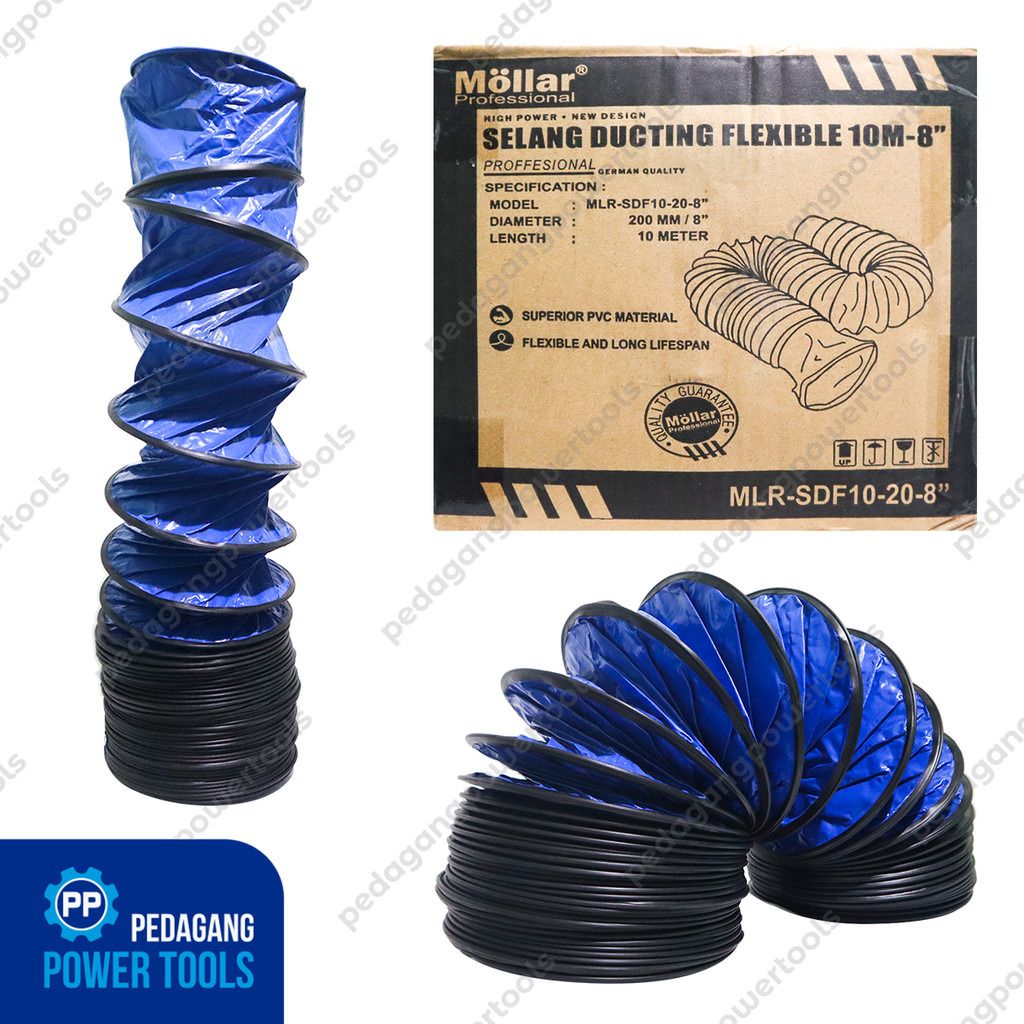 Jual MOLLAR SDF10-8" Selang Portable Ventilator 8" 10 meter Flexible Duct Hose Exhaust Blower ...
