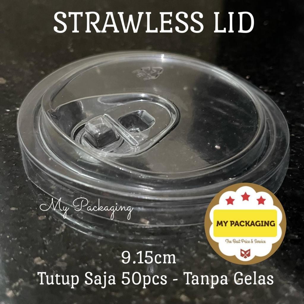 Jual Strawless 91.5 Lid untuk minuman Cheese Tea/kopi (harga 50pcs ...