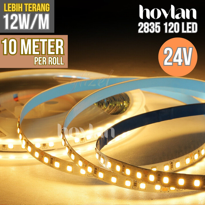 Jual Led Strip 2835 24V 10 Meter 120 Mata Rapat Flexible Lampu Pita ...