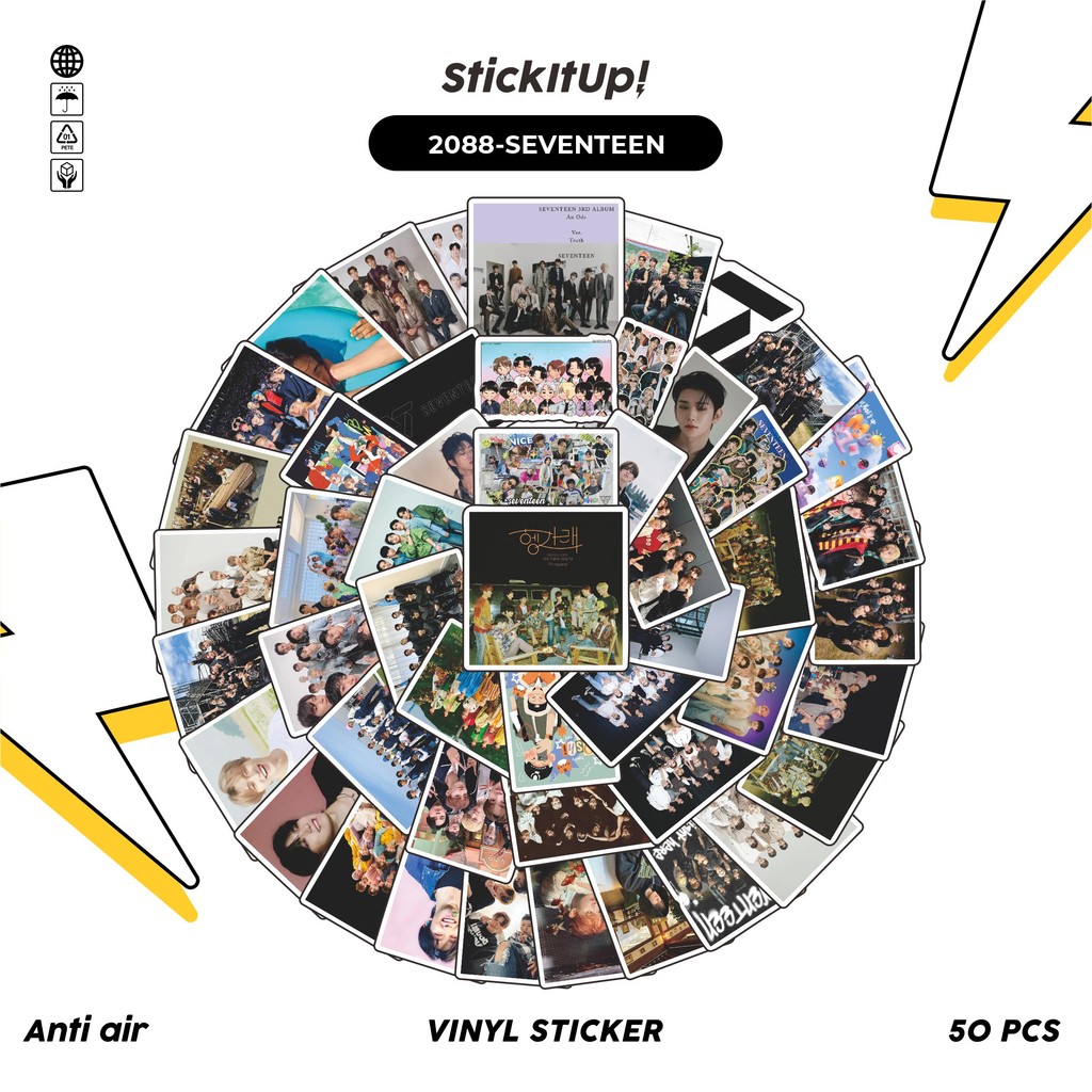 Jual COD 50 Pcs Stiker Pack SEVENTEEN Lucu Aesthetic Vynil Waterproof untuk Freebies Sticker ...