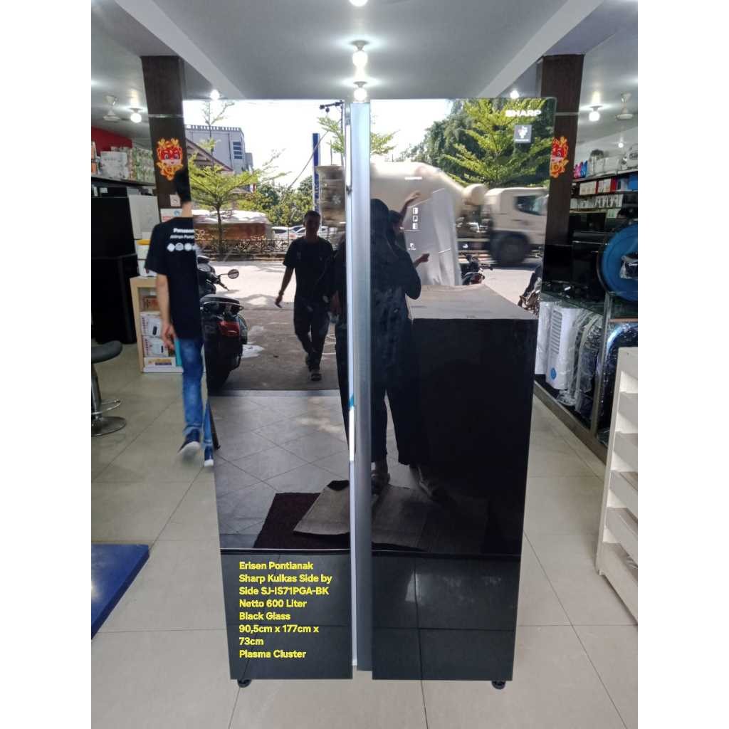 Jual SHARP KULKAS SIDE BY SIDE PLASMA CLUSTER SJ-IS71PGA-BK | Shopee ...