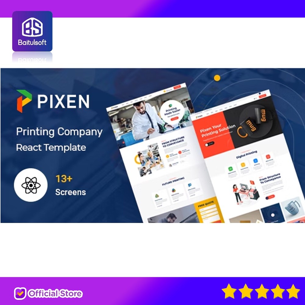 Jual PIXEN - PRINTING SERVICES COMPANY REACT TEMPLATE | Shopee Indonesia