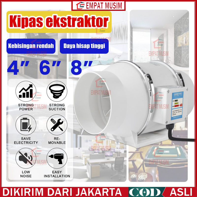 Jual blower dapur penghisap asap dapur 4" 6" 8" 220V Blower Hisap Untuk ...