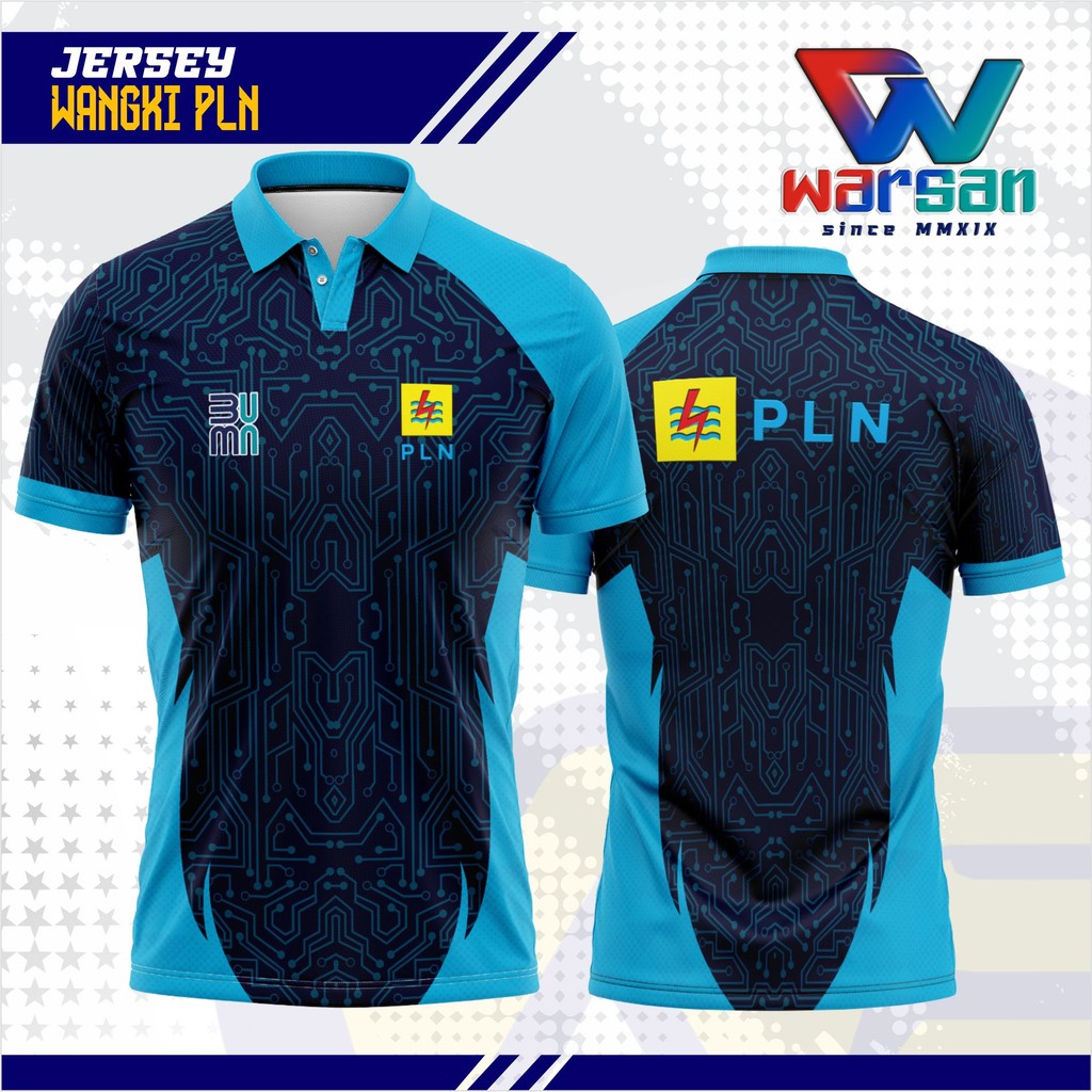 Jual JERSEY WANGKI PLN / KAOS POLO PLN / SERAGAM PLN / BAJU LAPANGAN ...