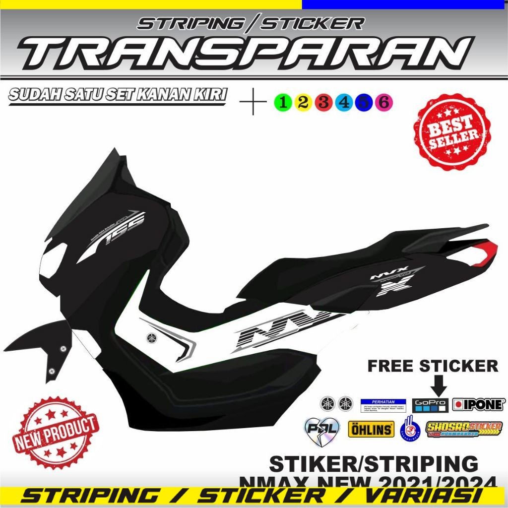 Jual MOTIF LIST Stiker Nvx Striping Transparan Uv NMAX New 155 Art Grid ...