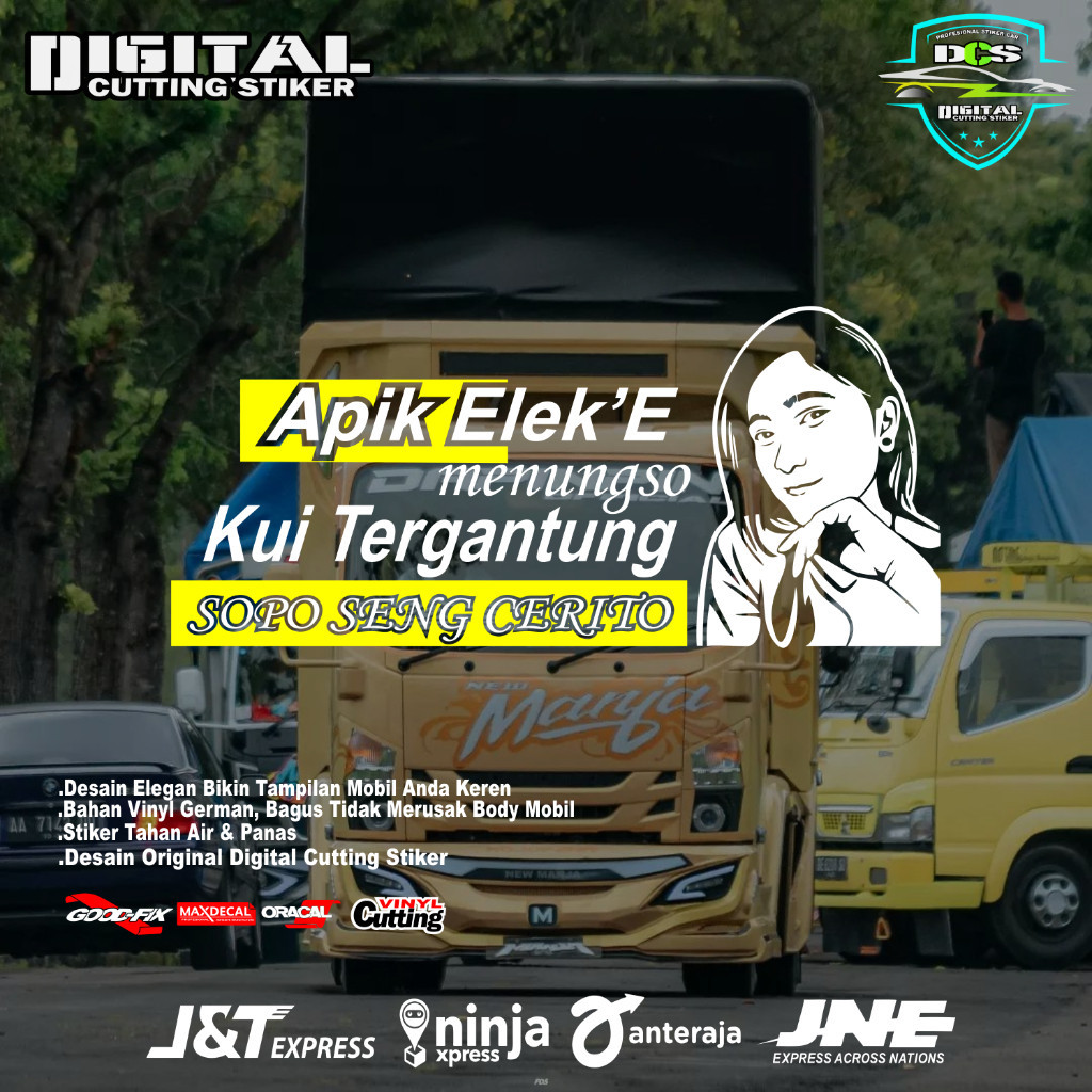 Jual Stiker kata kata apik eleke menungso kaca mobil pickup truk ...