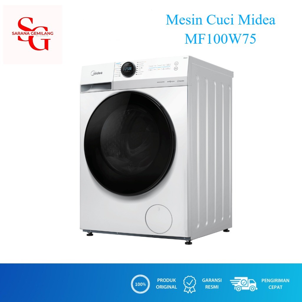 Jual MESIN CUCI MIDEA MF100W75 MESIN CUCI FRONT LOADING MIDEA MF 100W75 ...