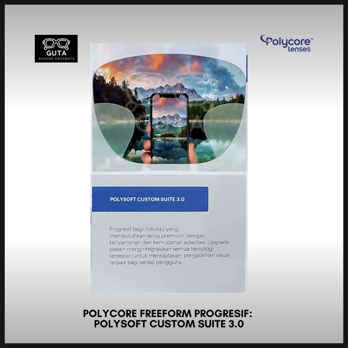 Jual Lensa Kacamata Progresif Polycore Polysoft Custom Suite 3.0 U-Blue ...